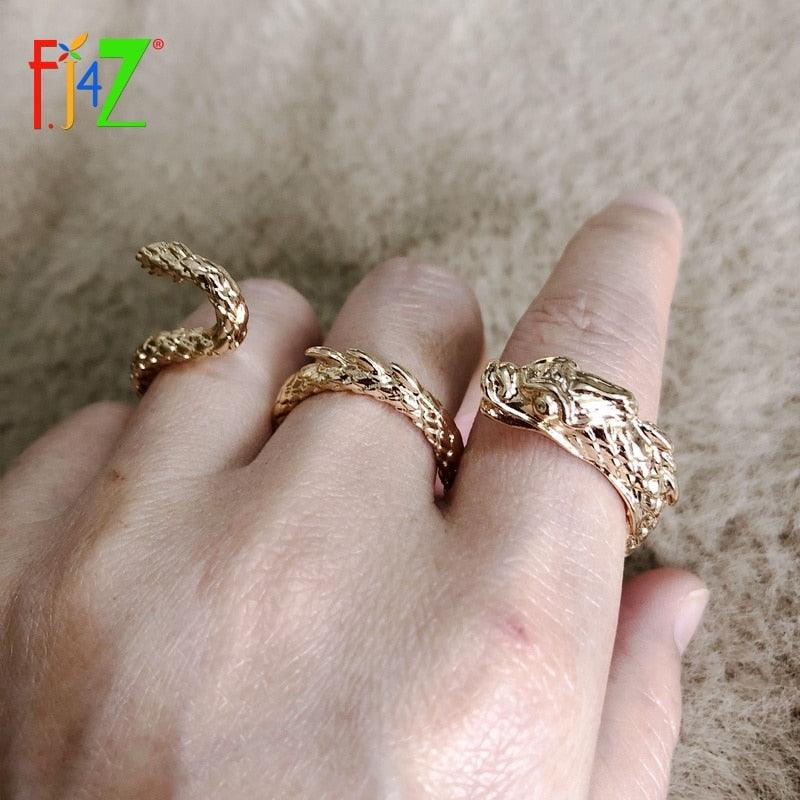 Women Dragon Snakes 3 Fingers Ring
